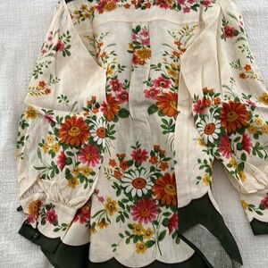 Alémais | Tops | Alemais Elisabetta Floralprint Linen Shirt And Pants ...